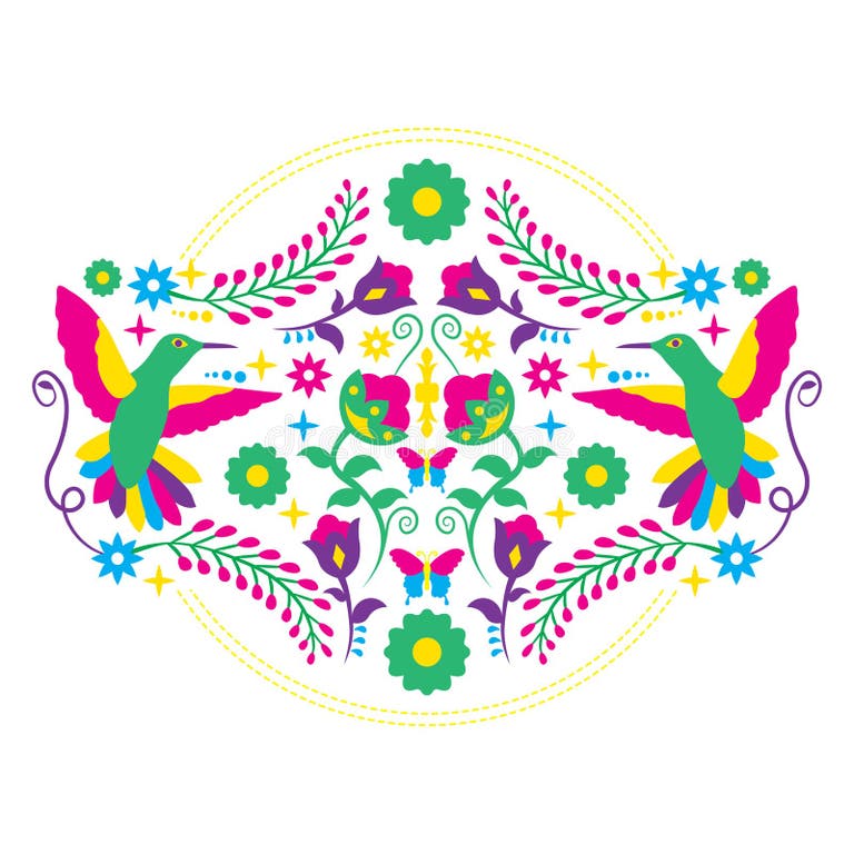 Colorful Traditional Pattern Mexican Flower Vector Design Stock Vector ...