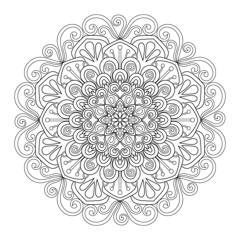 Mandala Pattern for Coloring Book. Mandala Digital Art Stencil Stock ...