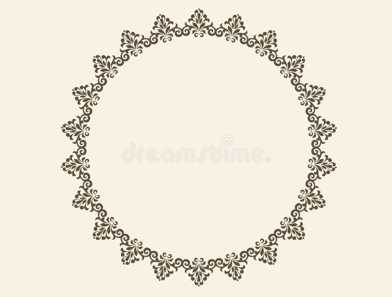 Abstract Floral Round Frame Design Concept Isolated on Light Background ...