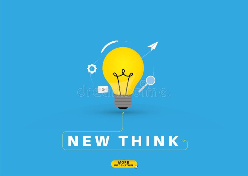 New Think Strategy Light Bulb Graphics Concept Stock Vector ...