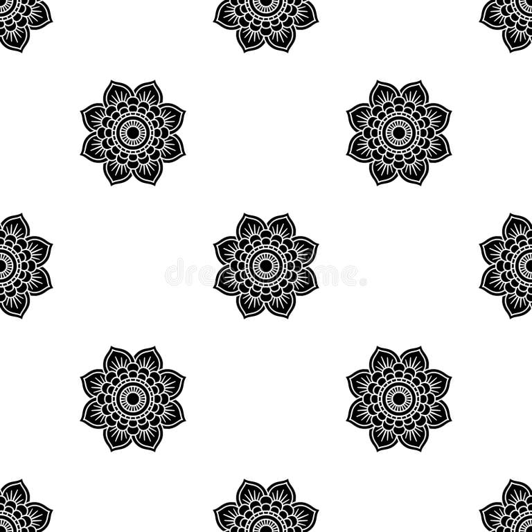 Black White Rangoli Pattern Stock Illustrations – 2,022 Black White ...