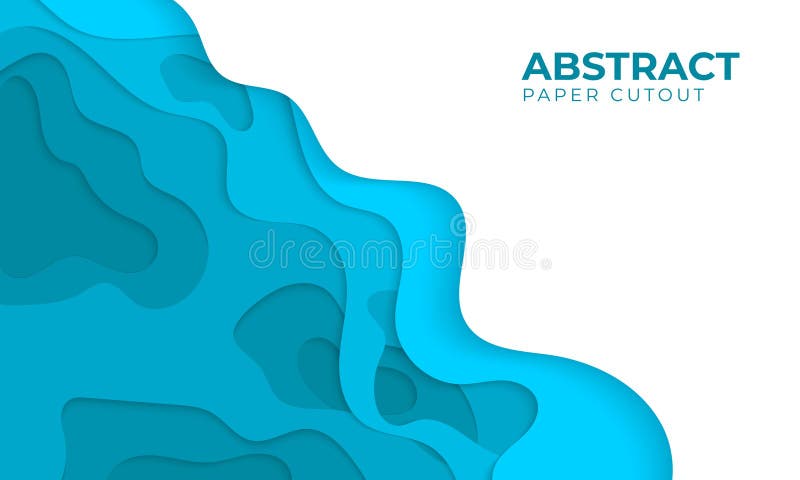 Blue Abstract Background with Paper Cut Out Concept Stock Vector ...