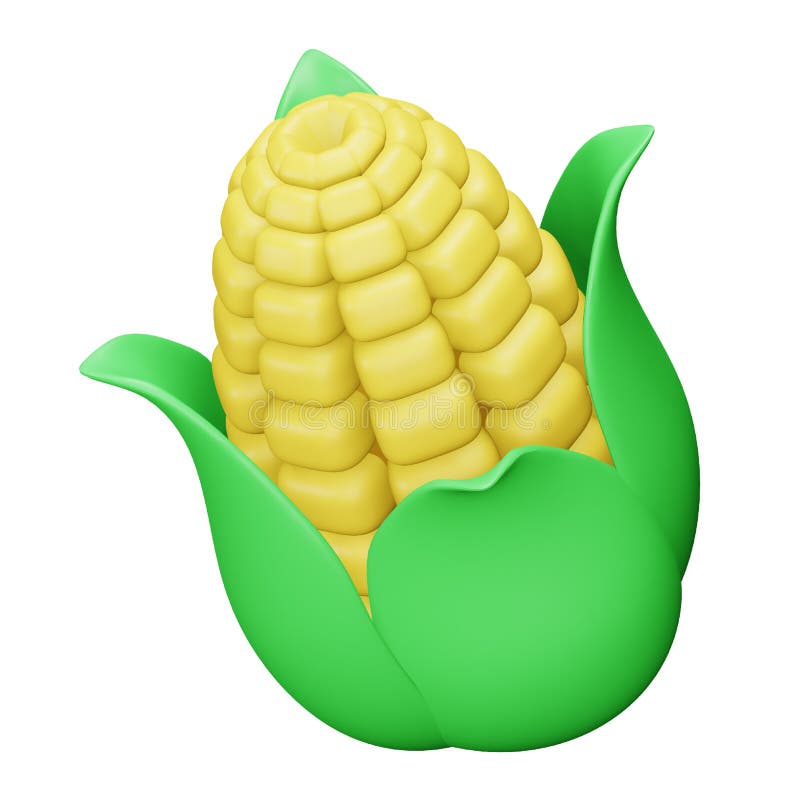 Corn 3d Rendering Isometric Icon. Stock Vector - Illustration of ...