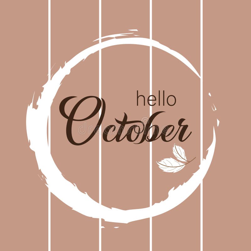 Hello Welcome October Vector Illustration Stock Vector - Illustration ...