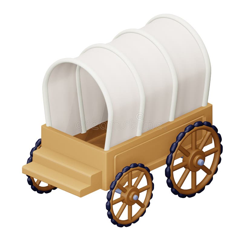 Wagon 3d Rendering Isometric Icon. Stock Vector - Illustration of ...