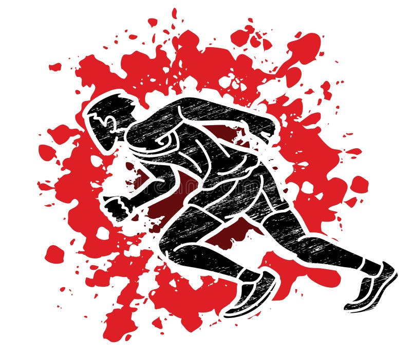 A Man Running Marathon Runner Cartoon Sport Graphic Stock Vector ...