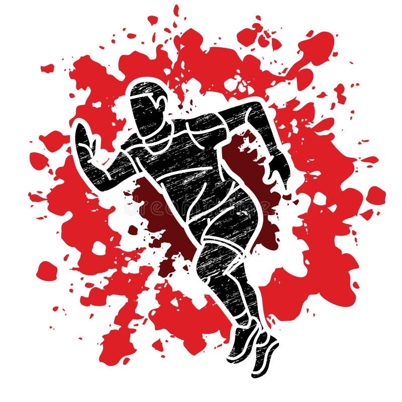 A Man Running Marathon Runner Cartoon Sport Graphic Stock Vector ...