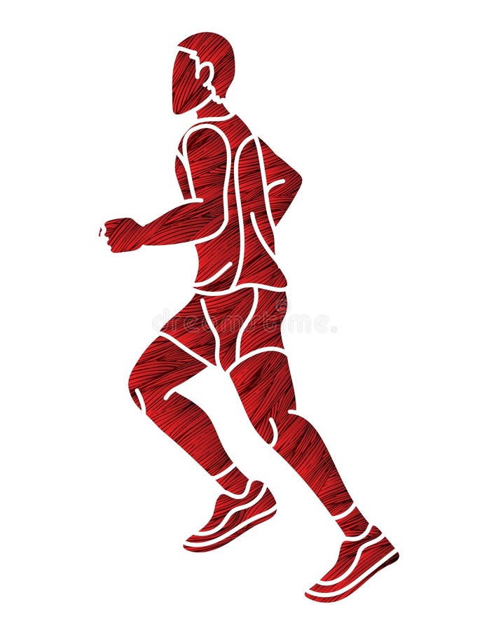 A Man Running Marathon Runner Cartoon Sport Graphic Stock Vector ...