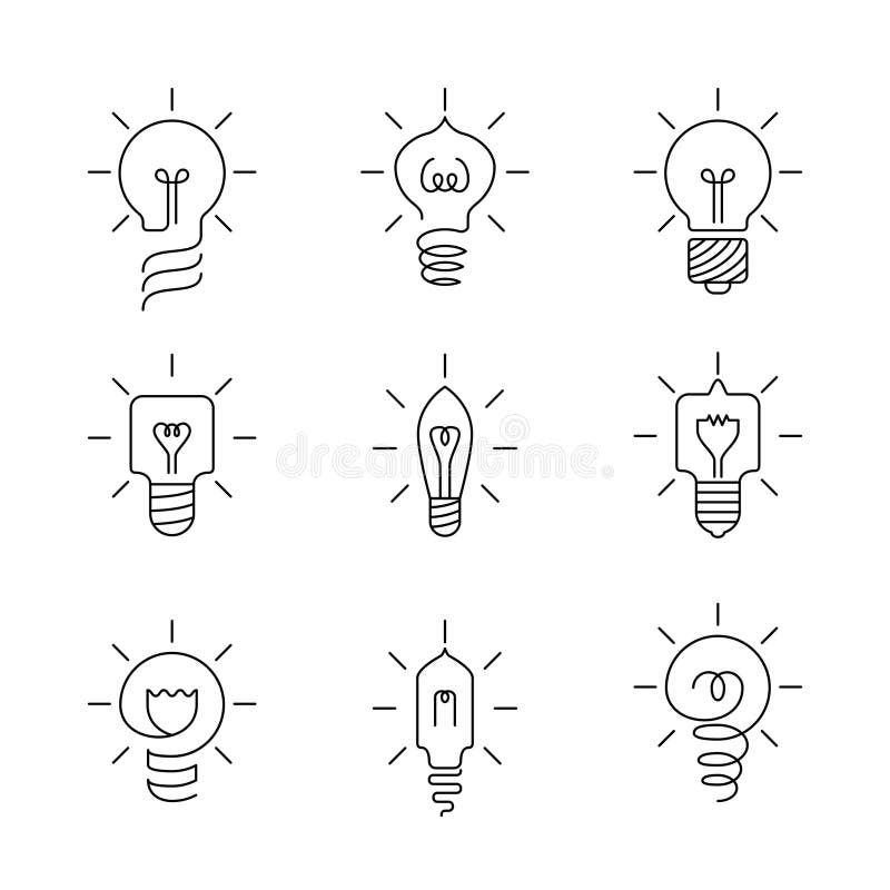 Simple Lamp Symbol. Minimal, Thin and Clean Stock Vector - Illustration ...