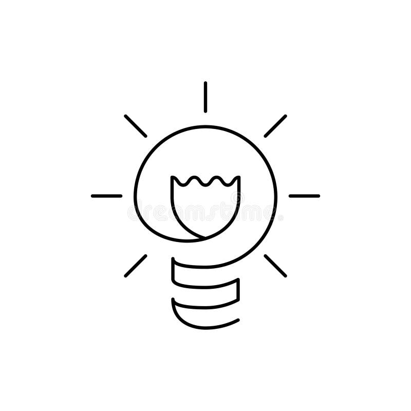 Simple Lamp Symbol. Minimal, Thin and Clean Stock Vector - Illustration ...