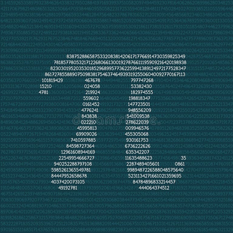 Pi Symbol Art Created by Numbers. Thousands of Digits of Pi Number ...