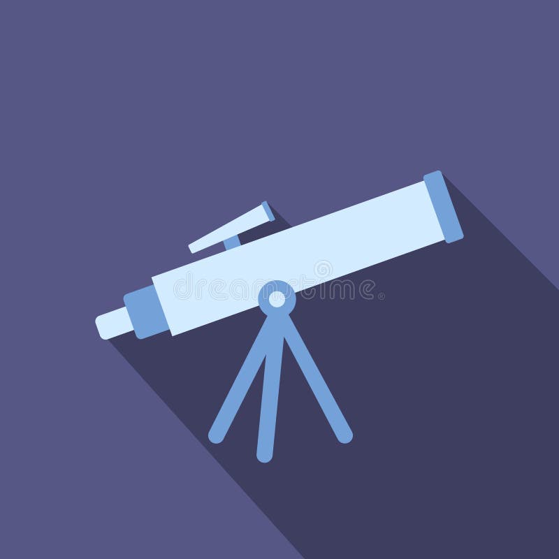 Telescope Flat Icon with Long Shadow. Simple Astronomy Icon Pictogram ...