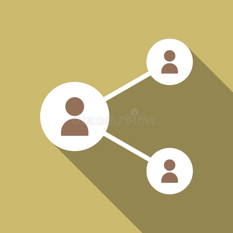 Social Science Flat Icon with Long Shadow. Simple People with ...