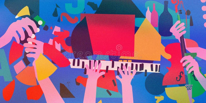 Modern Music Poster with Abstract and Minimalistic Musical Instruments ...