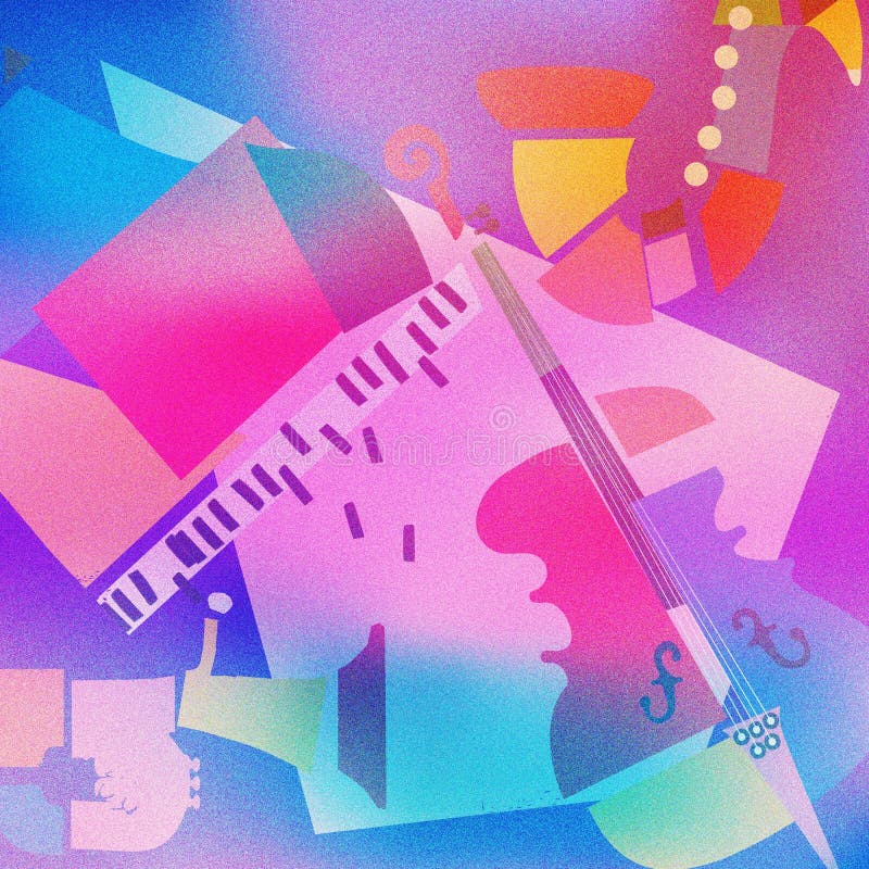 Modern Music Poster with Abstract and Minimalistic Musical Instruments ...