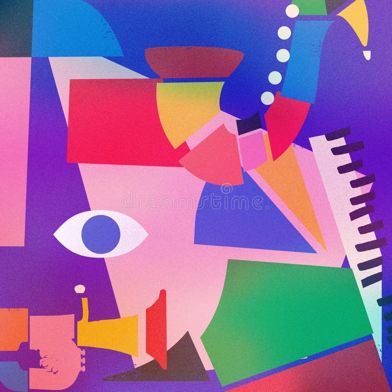 Modern Music Poster with Abstract and Minimalistic Musical Instruments ...