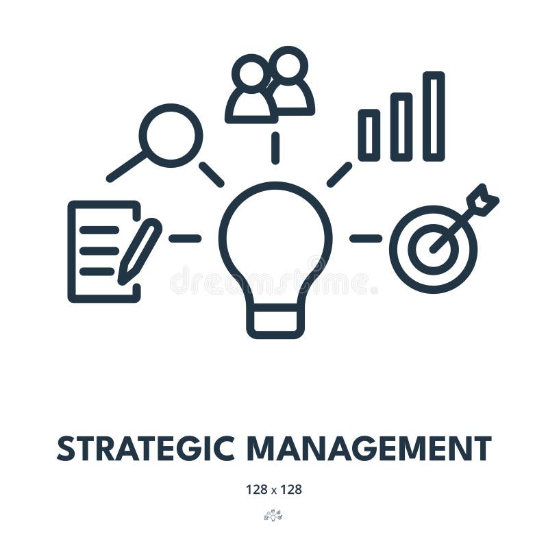 Strategic Management Icon. Business, Leadership, Teamwork. Editable ...
