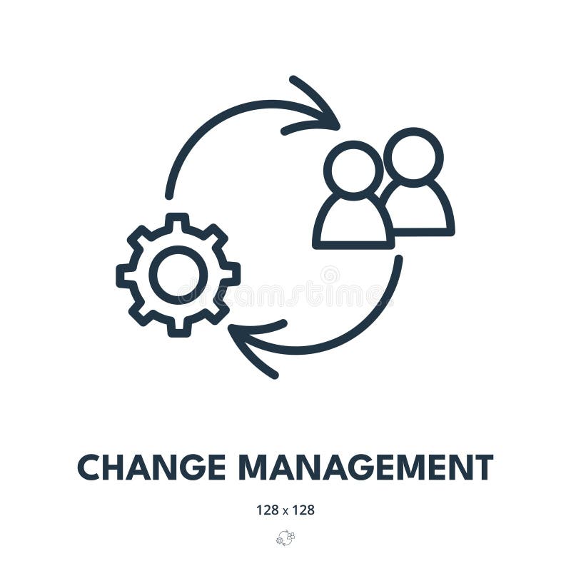 Change Management Icon. Manager, HR, Staff. Editable Stroke. Vector ...