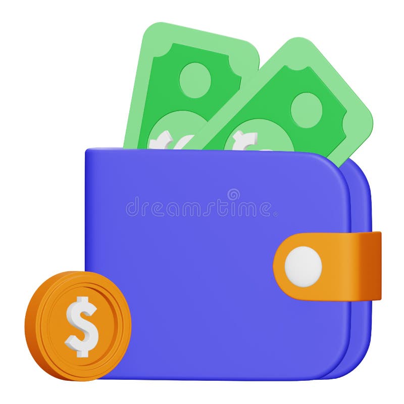 Wallet 3d Rendering Isometric Icon. Stock Vector - Illustration of ...