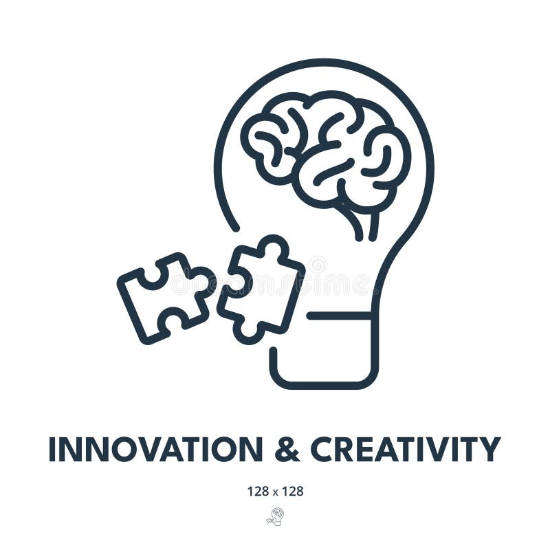 Innovation and Creativity Icon. Brain, Intelligence, Inspiration ...