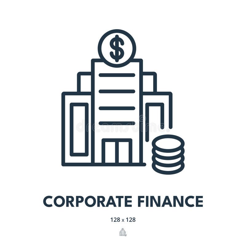 Corporate Finance Icon. Company, Accounting, Bank. Editable Stroke ...