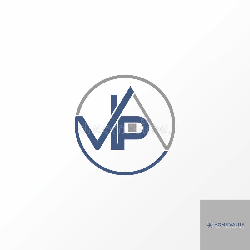 Initial Letter VIP Font with Roof House Window. Related Home Property ...