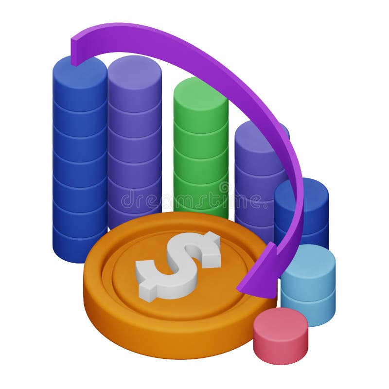 Business Loss 3d Rendering Isometric Icon. Stock Vector - Illustration ...