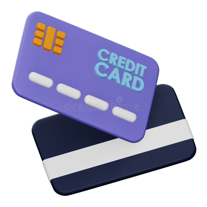 Credit Card 3d Rendering Isometric Icon. Stock Vector - Illustration of ...