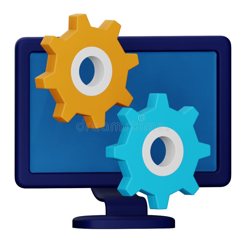 Data Processing 3d Rendering Isometric Icon. Stock Vector ...