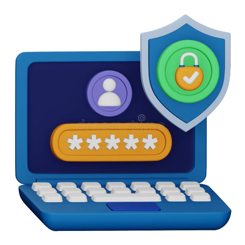 Secure Personal Data 3d Rendering Isometric Icon. Stock Vector ...