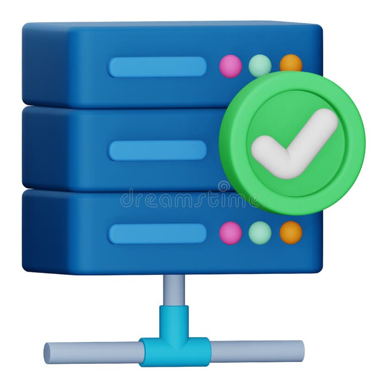 Verified Server 3d Rendering Isometric Icon. Stock Vector ...
