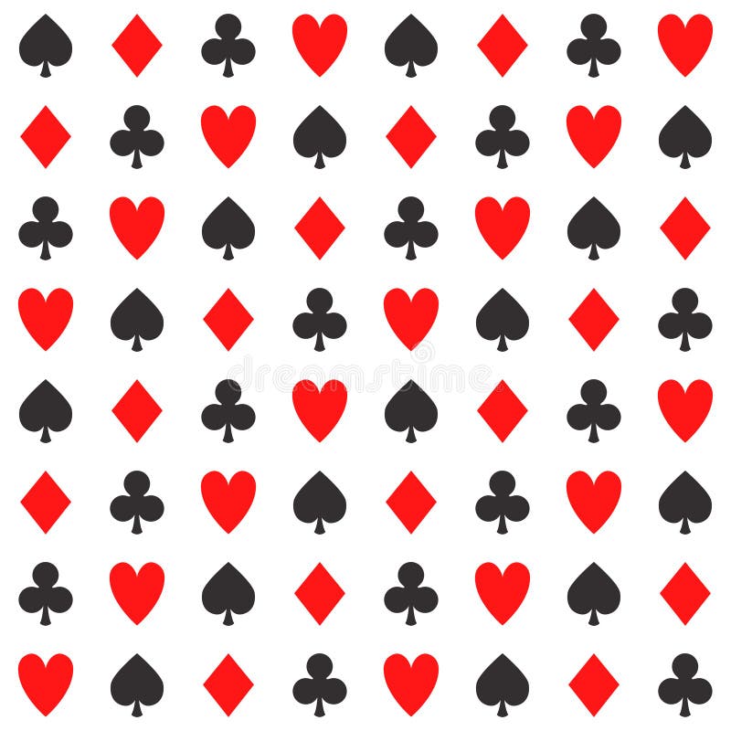 Simple Poker Repeat Pattern, Vector Seamless Casino Background Stock ...