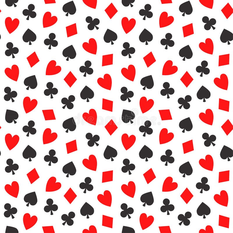 Poker Seamless Pattern, Vector Seamless Casino Background with Card ...