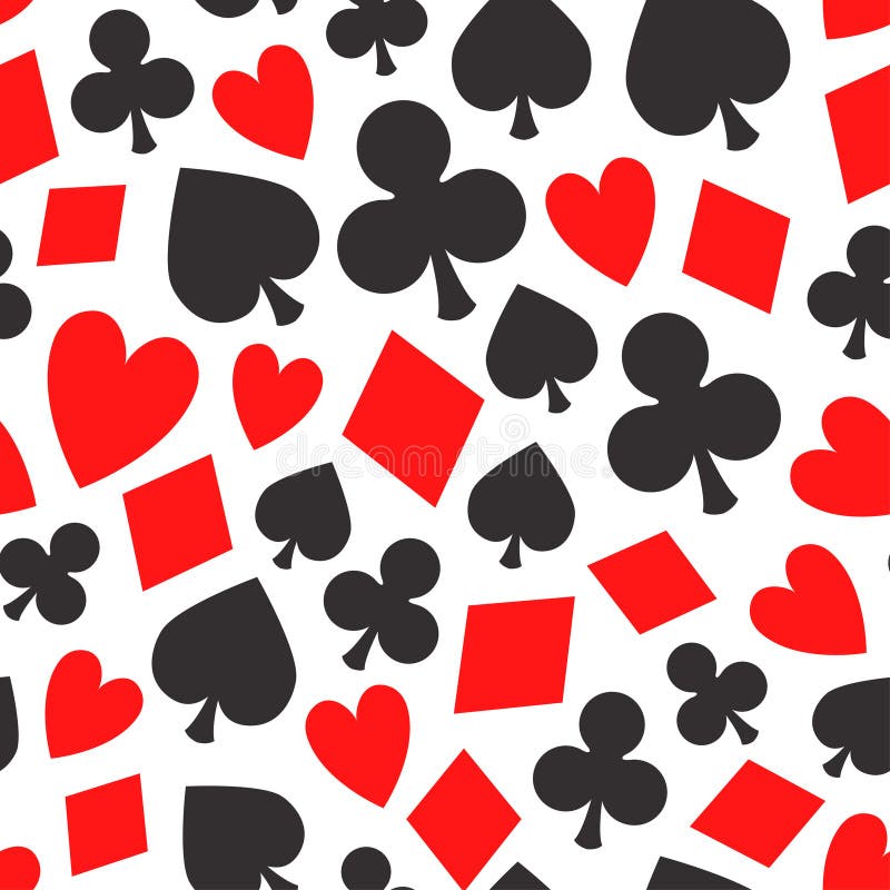 Simple Poker Repeat Pattern, Vector Seamless Casino Background Stock ...