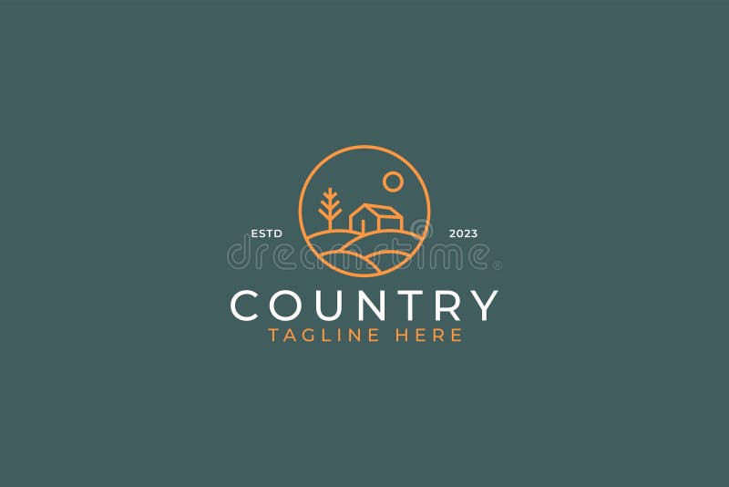 Countryside Rural Village Logo Badge Vintage Stock Vector ...