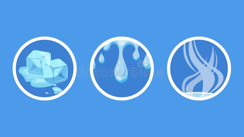 Ice Icon Set. Isolated on Blue Background Stock Vector - Illustration ...