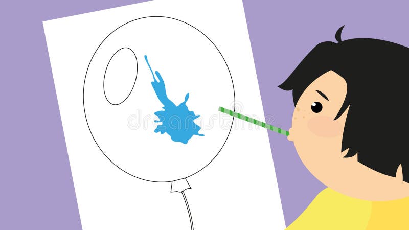 A Boy with a Balloon in the Shape of a Map Stock Vector - Illustration ...