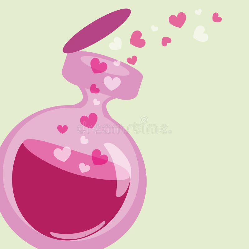 Magic Bottle with Hearts Vector - Pink Colors Stock Vector ...