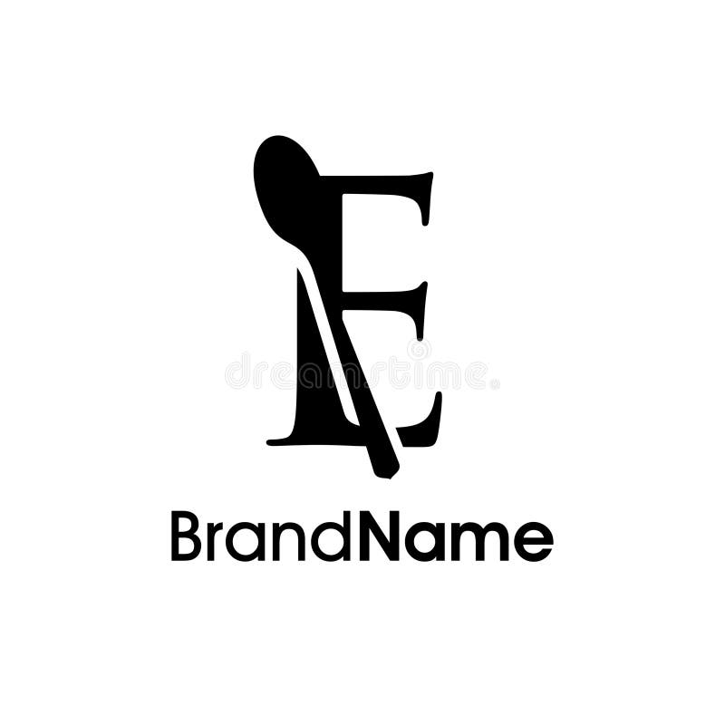 Luxury Initial E Spoon Logo Stock Vector - Illustration of food ...
