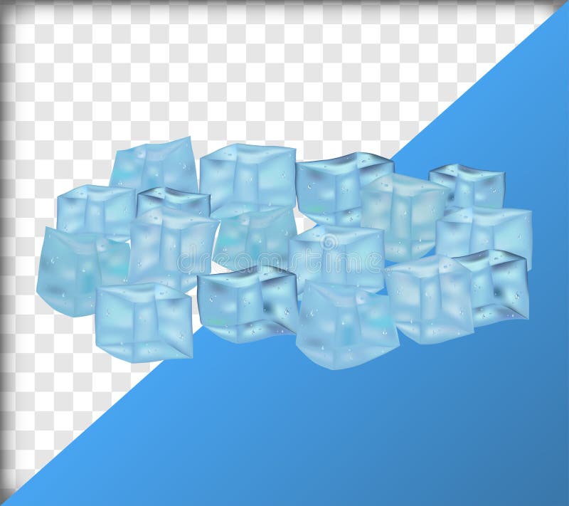 Set of Vector Illustrations of Melting Realistic Style Ice Cubes Stock ...