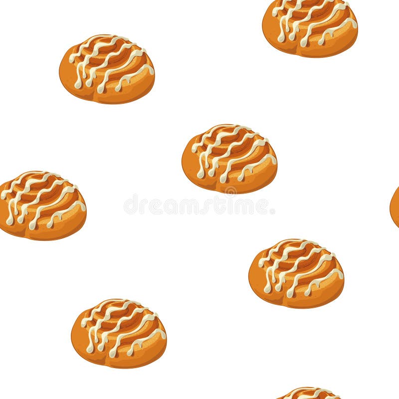 Color Illustration with Fresh Buns Pattern Stock Vector - Illustration ...