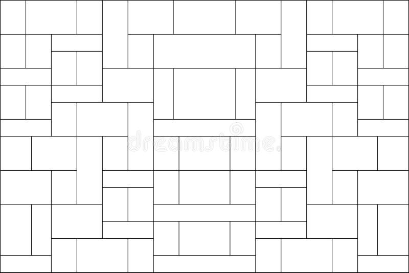 Mondrian Tile Lines of Pattern. Set 2 Stock Illustration - Illustration ...