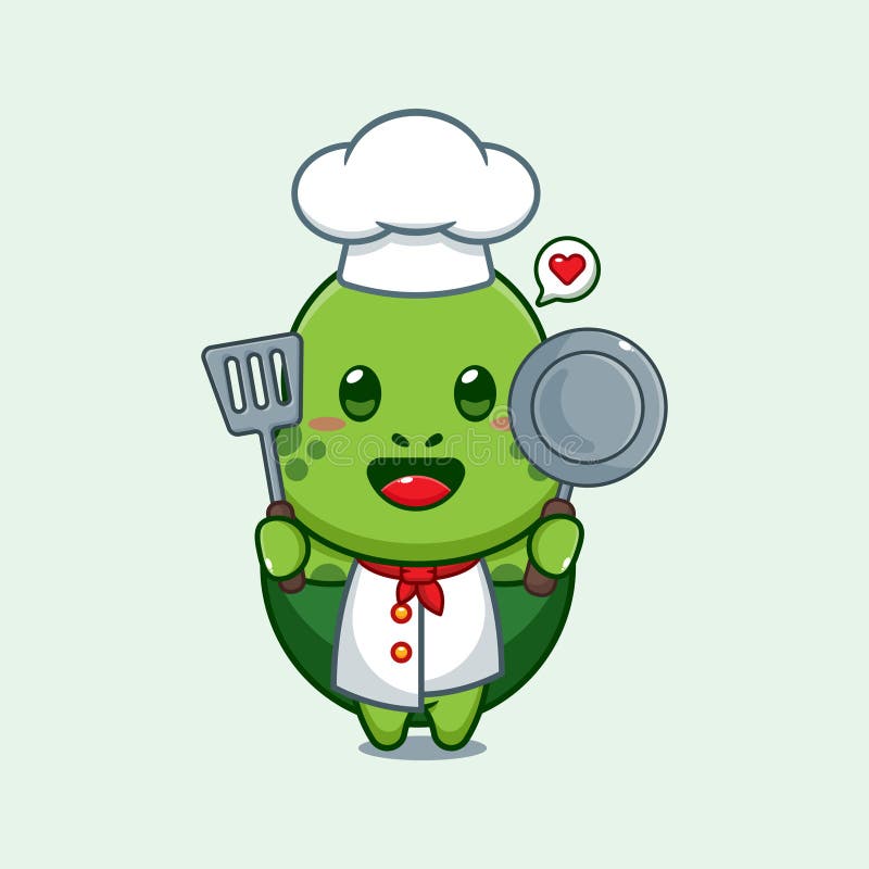 Chef Turtle Cartoon Vector Illustration. Stock Vector - Illustration of ...