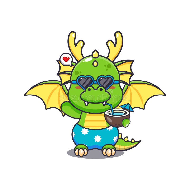 Dragon Drink Boba Milk Tea Cartoon Vector Illustration. Stock Vector ...