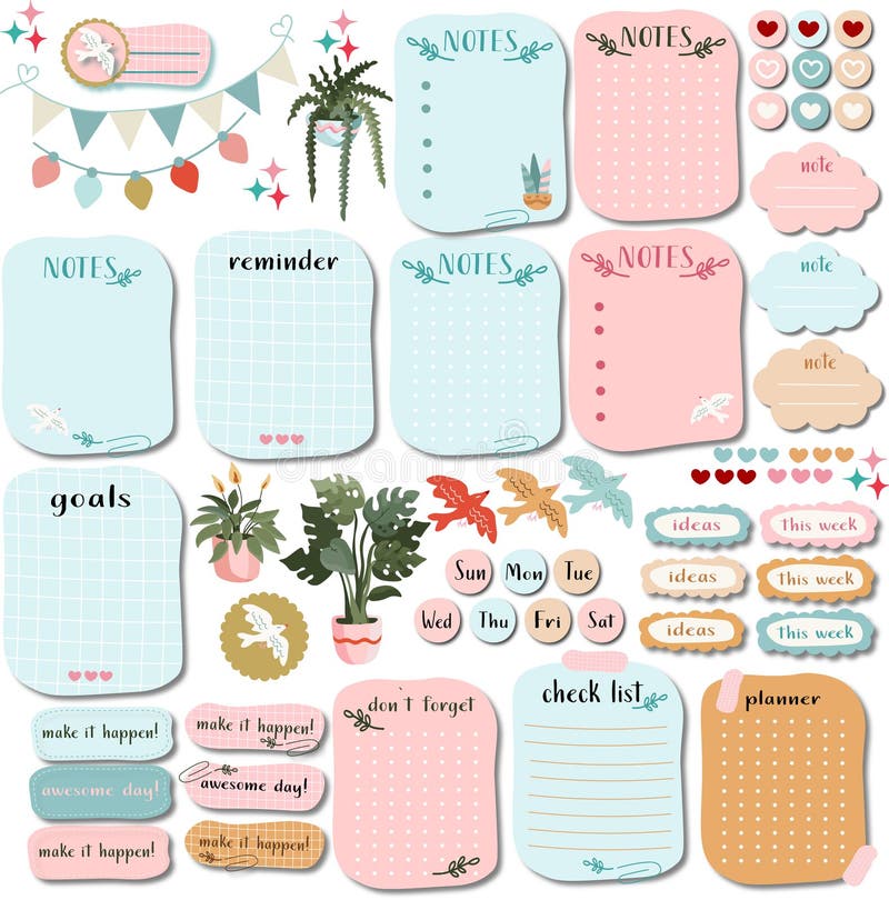 Notes Goals Awesome Day Planner Weekly Planner daily Planner Stock ...
