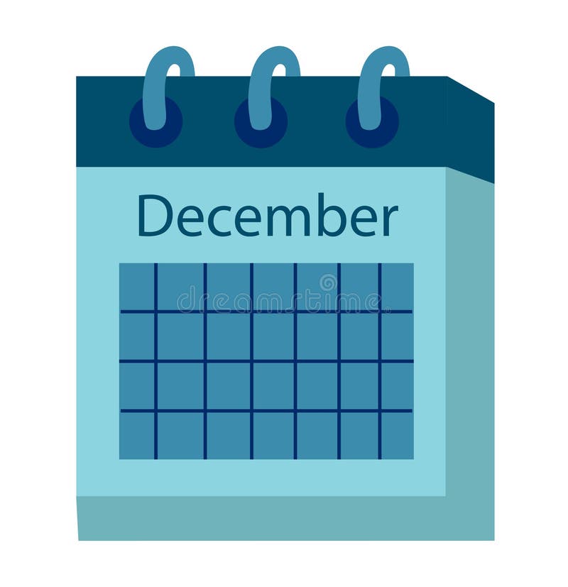 December Calendar. Winter Element. Vector Flat Illustration. Stock ...