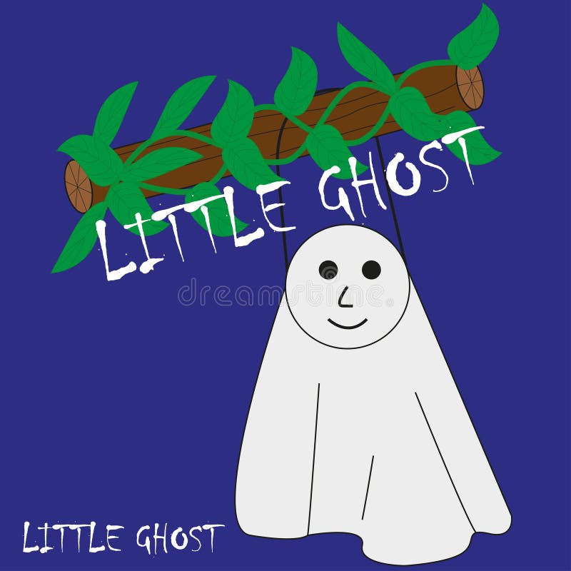 A Little Ghost with a Head Hanging. Stock Illustration - Illustration ...