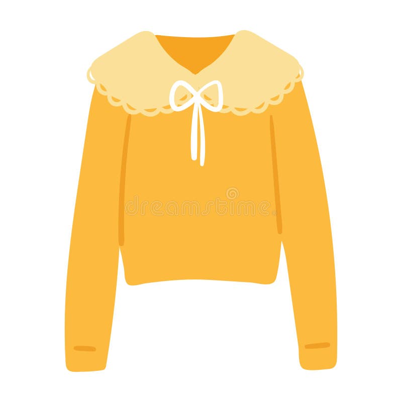 Hand Drawing Cartoon Yellow Sweater Stock Vector - Illustration of ...