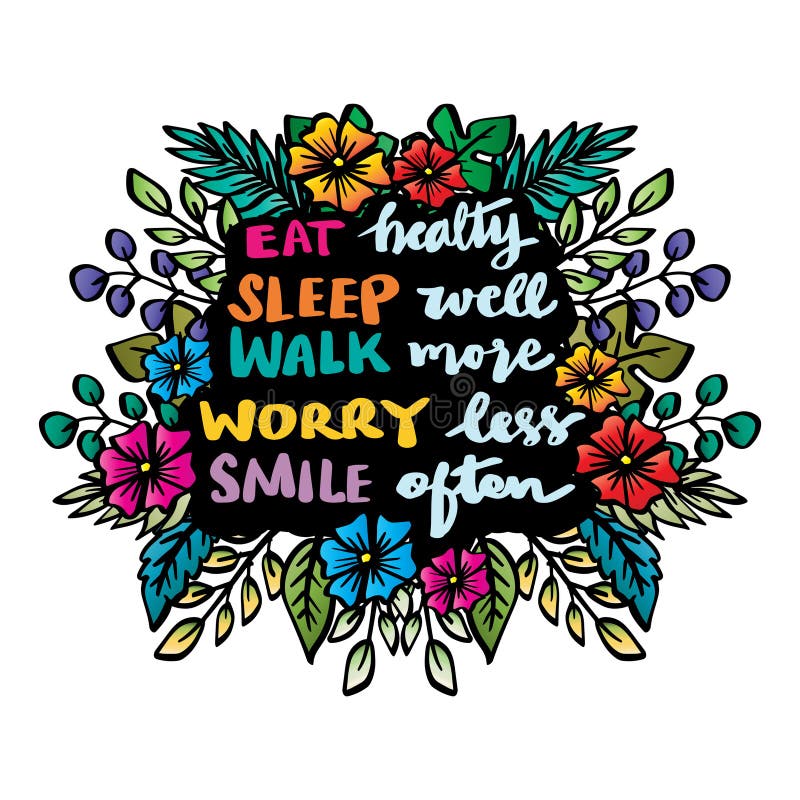 Smile more worry less. stock vector. Illustration of brush - 97096793
