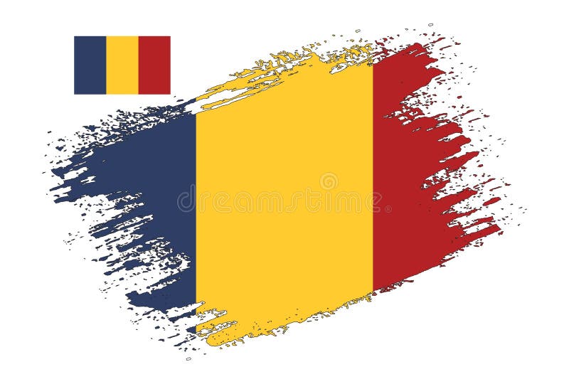 Brush Design Chad Flag Vector Stock Vector - Illustration of freedom ...
